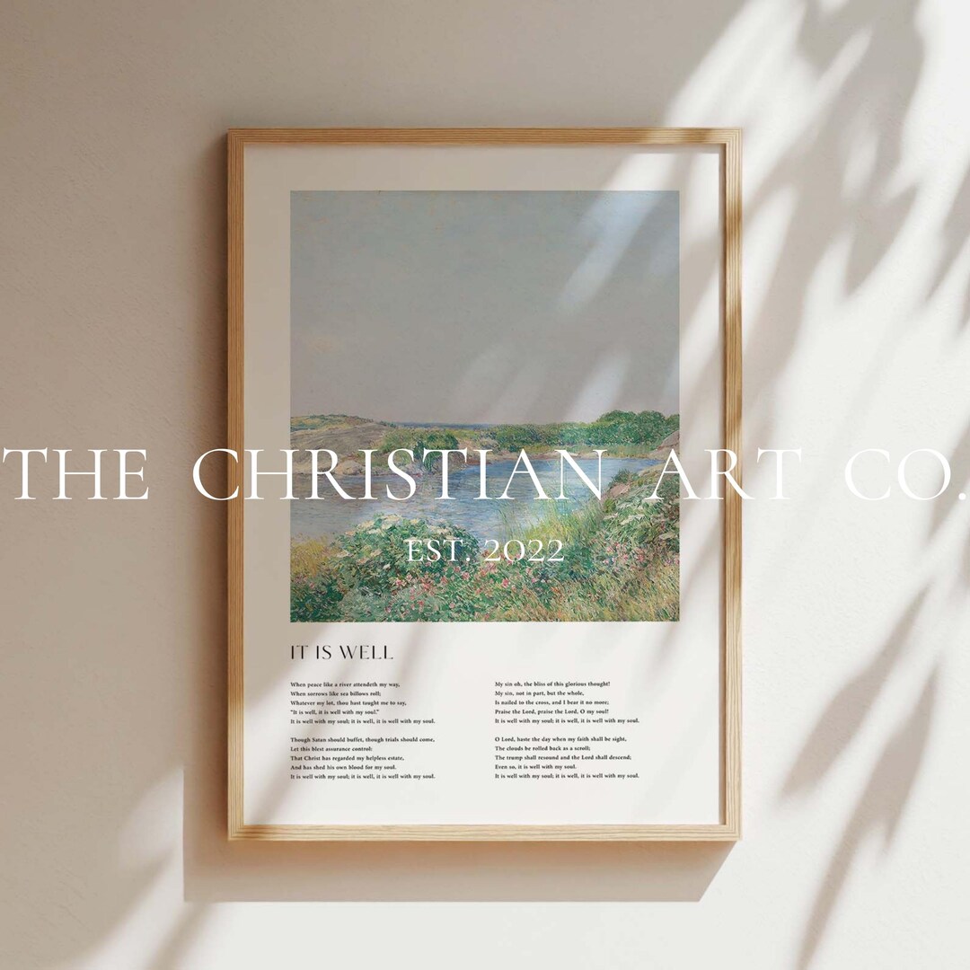 It is Well Christian Wall Decor, Hymn Religious Home Wall Art, Vintage ...