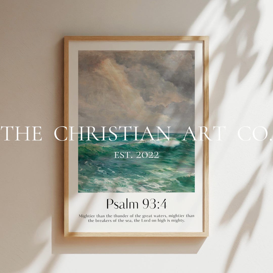 Psalm 93:4 Christian Wall Decor, Aesthetic Faith Poster, Religious Home ...
