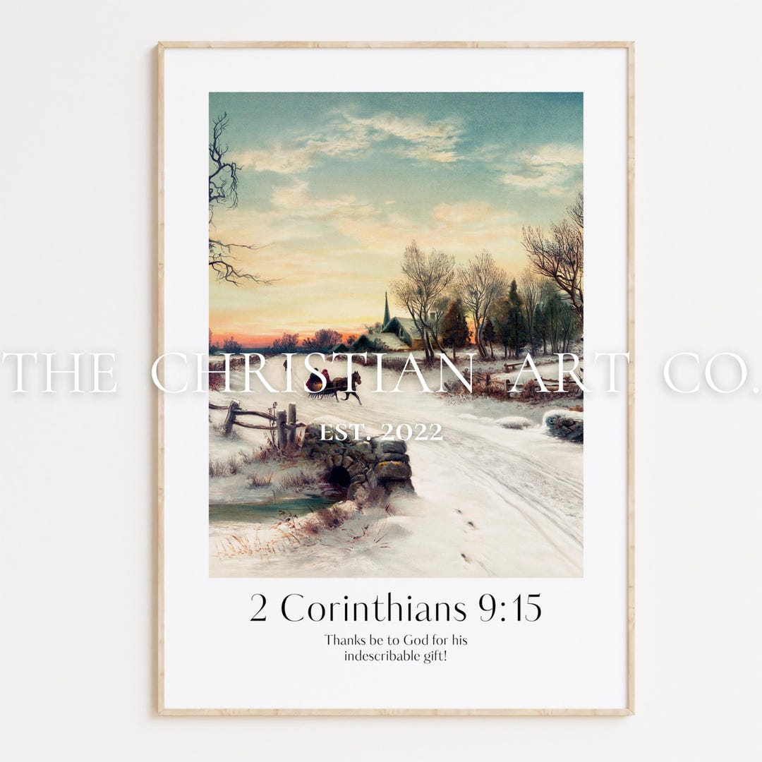 2 Corinthians Christmas Christian Digital Wall Art, Holiday Religious ...