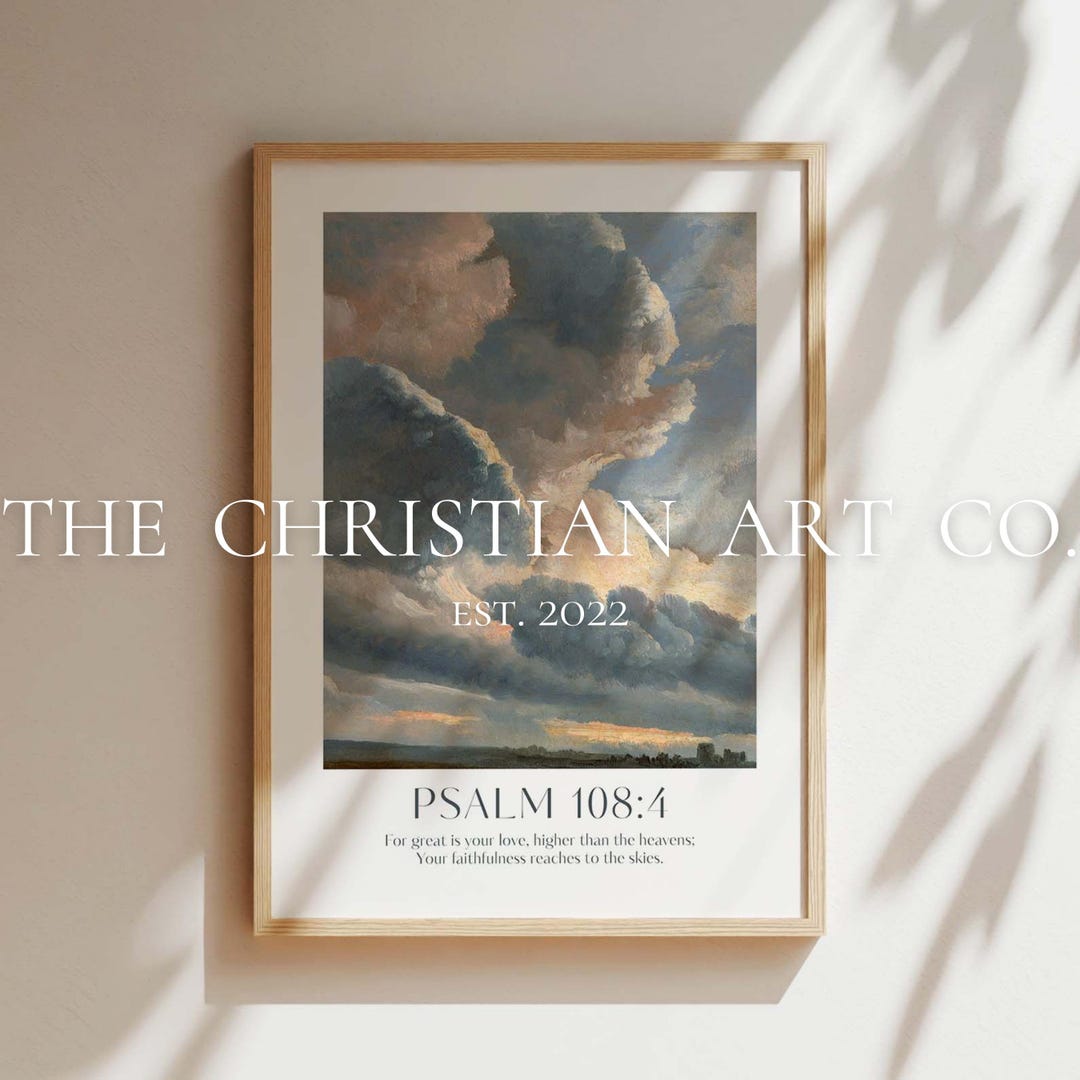 Psalm 108 Christian Print, Aesthetic Faith Wall Decor, Religious Home ...