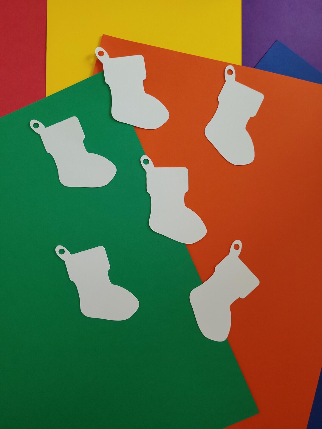 Christmas Stocking Cutouts: Classroom DIY Decor & Coloring - Etsy
