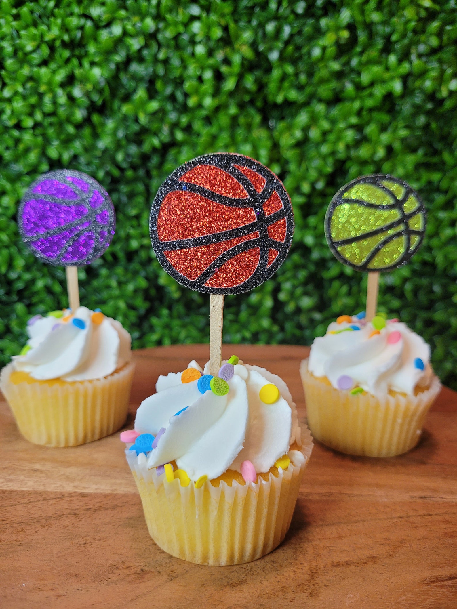 BASKETBALL CUPCAKE Toppers 6PC Set Basketball Lovers March Madness ...
