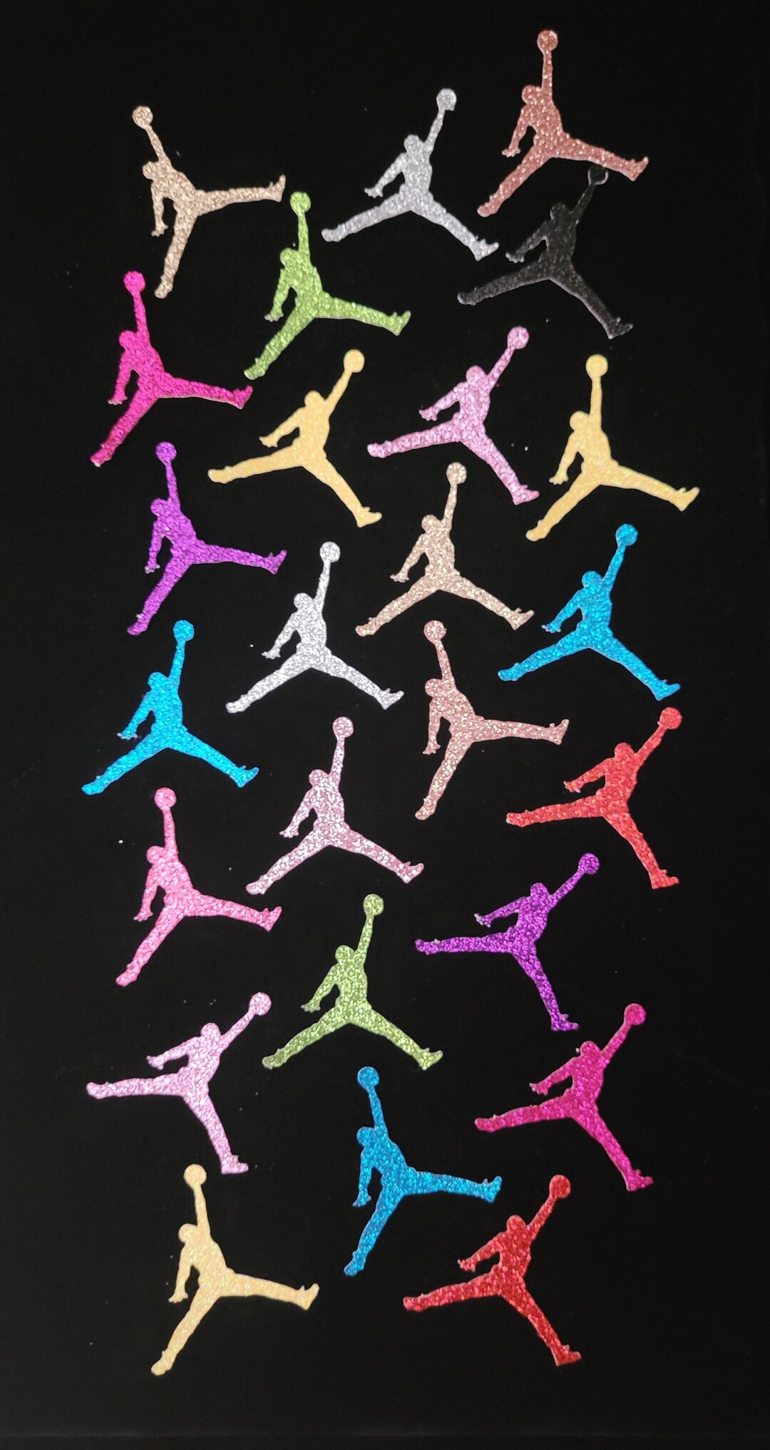JUMPMAN SNEAKER CONFETTI Air Force Ones Jordan's Sneakers Gold Silver ...