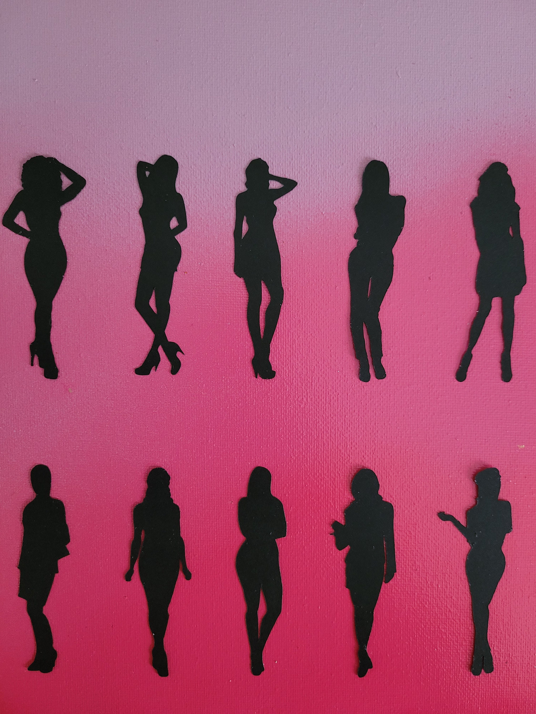Sassy Woman Silhouette Die Cut Pinup Woman Cutout Girl Etsy