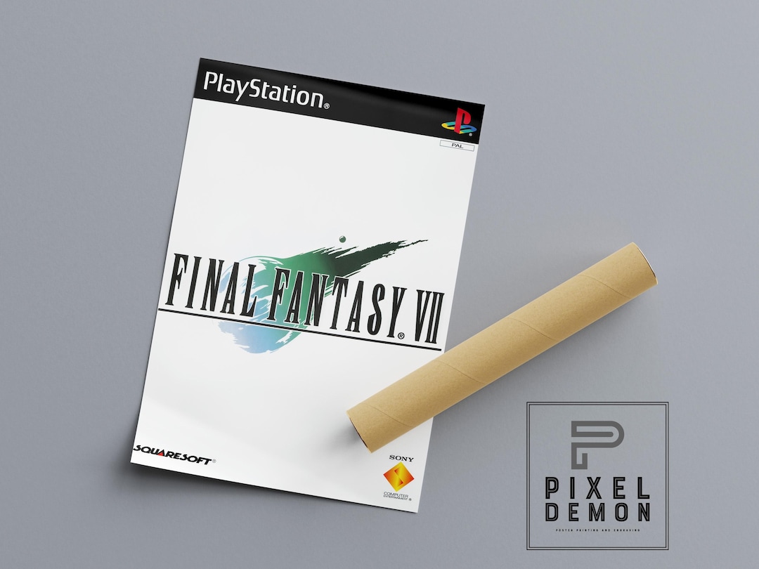 90s Final Fantasy VII Gamer Poster Retro Classic Gaming Wall Art Print ...