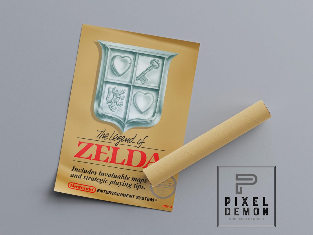 Zelda Gamer Poster Retro NES Classic Gaming Wall Art Print - Etsy