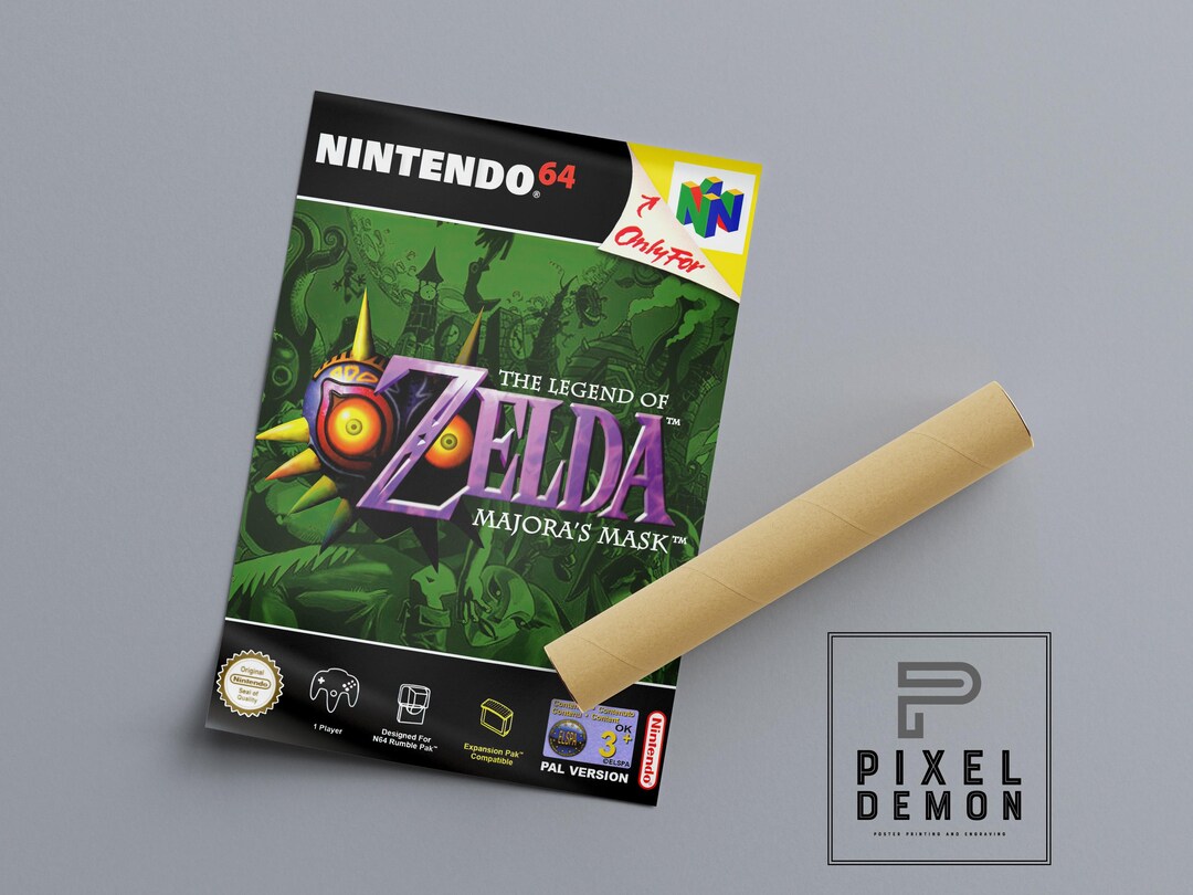 2000s Zelda Majoras Mask Gamer Poster Retro Classic Gaming Wall Art ...