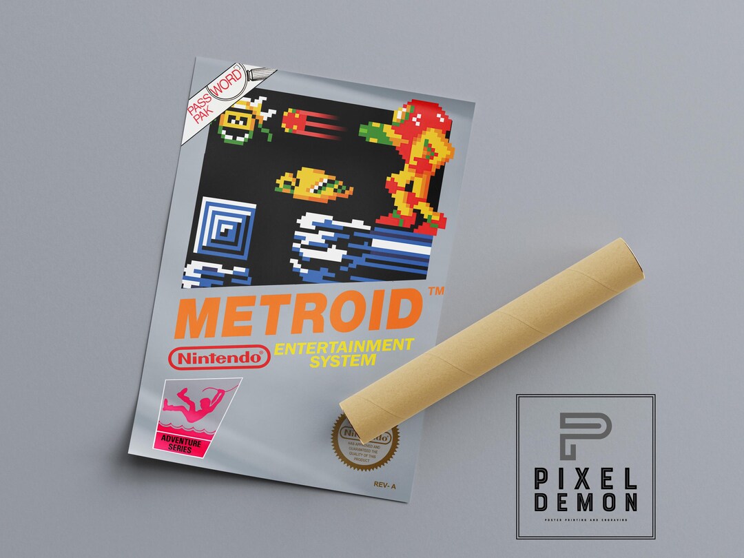 Metroid Gamer Poster Retro NES Classic Gaming Wall Art Print - Etsy