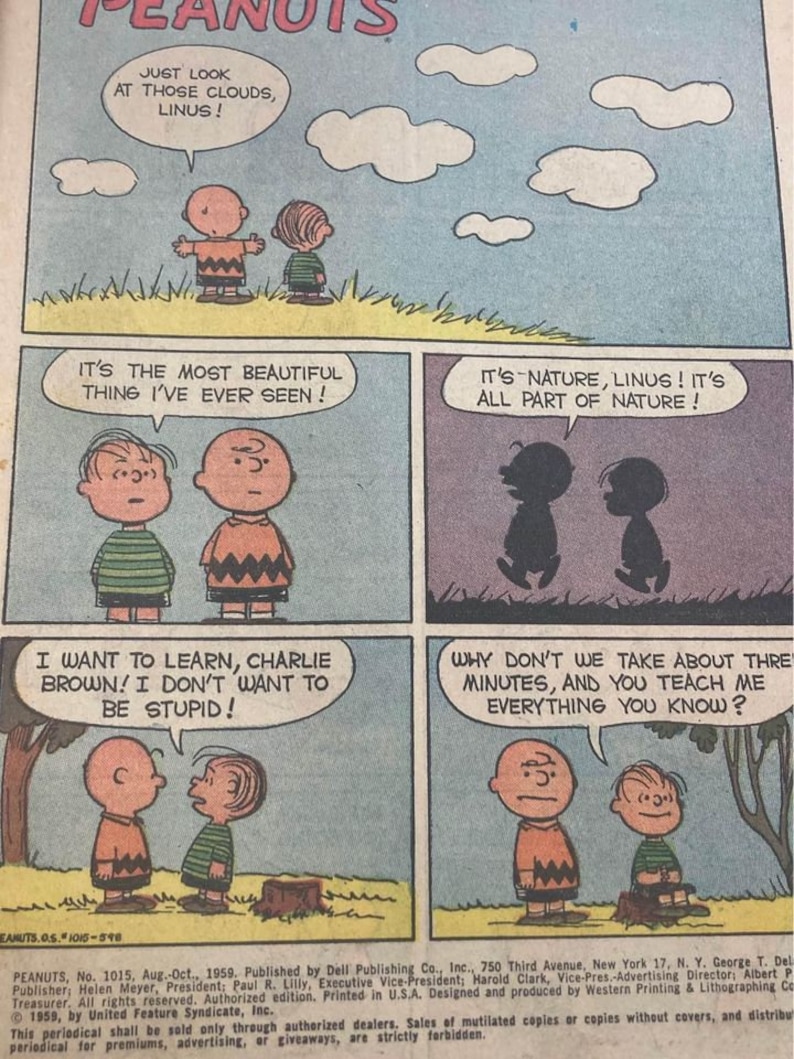 Dell Peanuts Vintage 1959 Comic Book Aug-oct / No. 1015 - Etsy