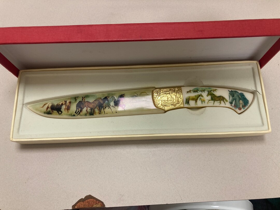 1960s Vintage Brass & Stainless-steel Knife / Ship Imprint on the Brass ...
