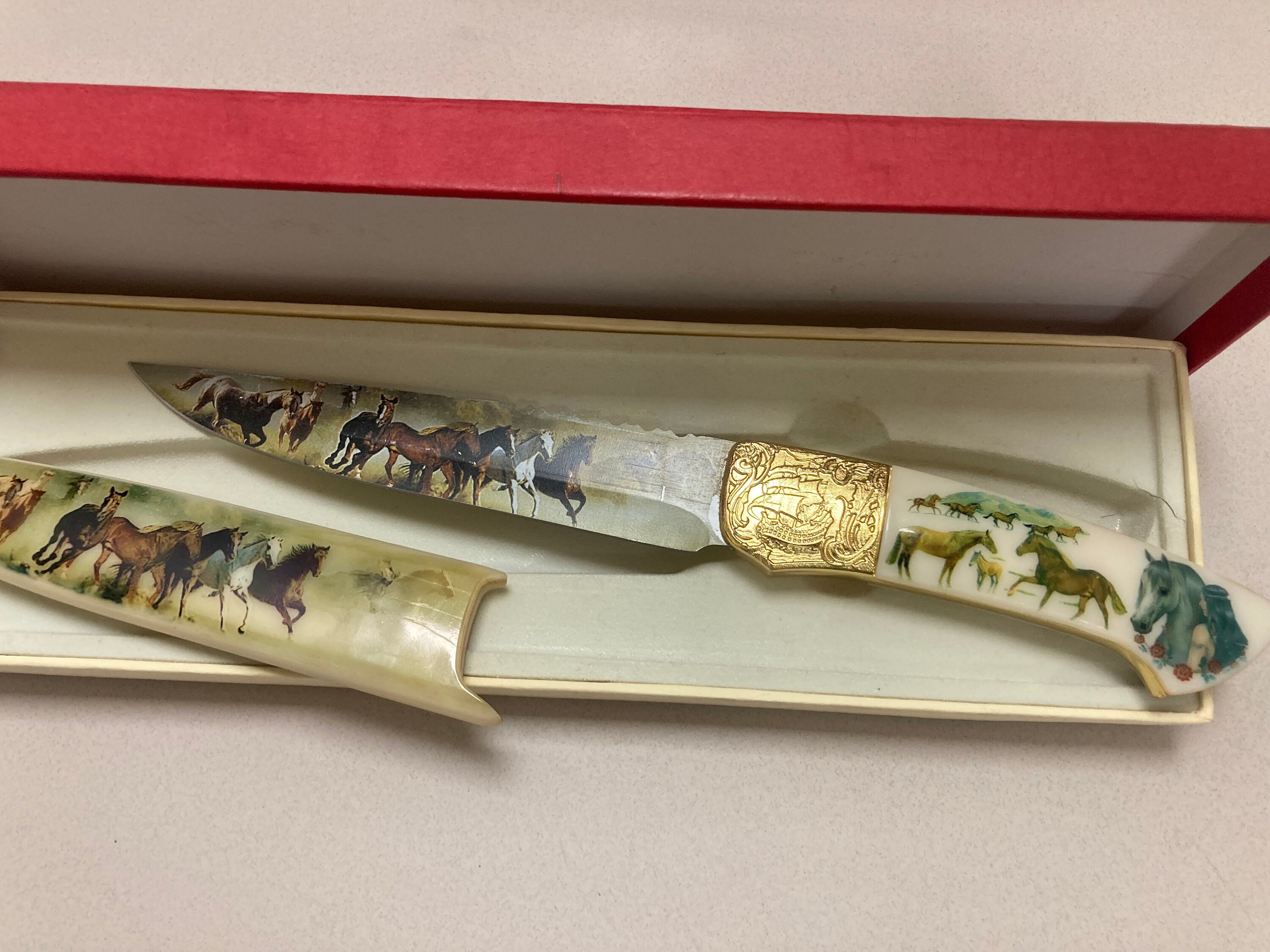 1960s Vintage Brass & Stainless-steel Knife / Ship Imprint on the Brass ...