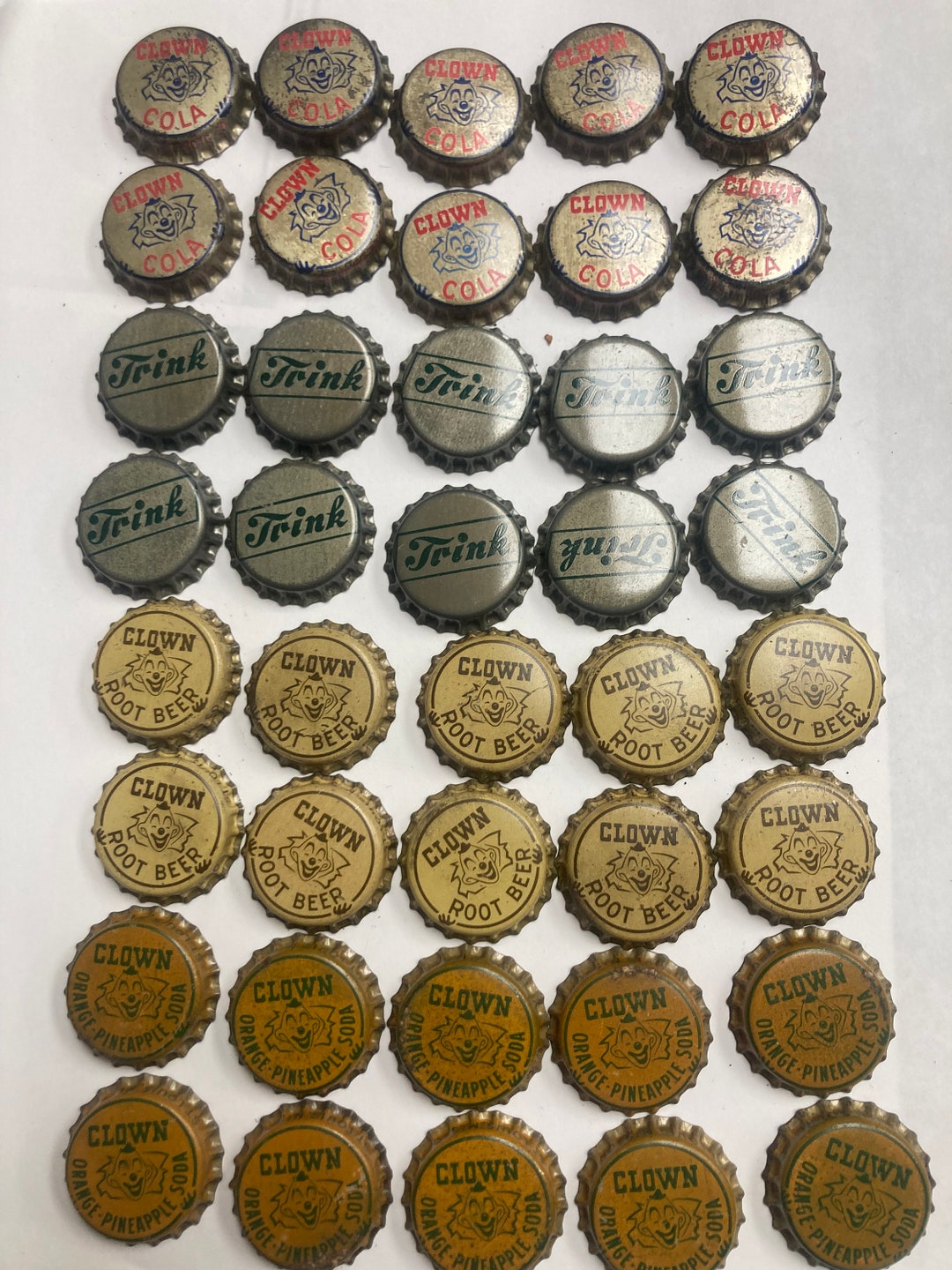 Antique Clown Cola Soda Pop Bottle Caps / Clown Root Bear / Clown ...