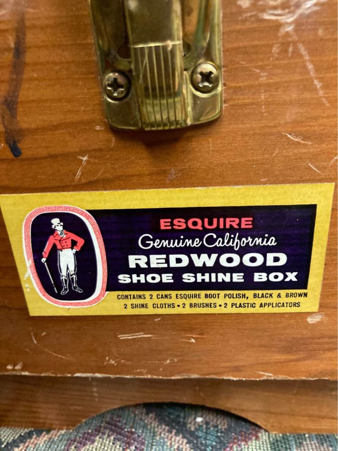 Vintage Esquire California Redwood Shoe Shine Box - Etsy
