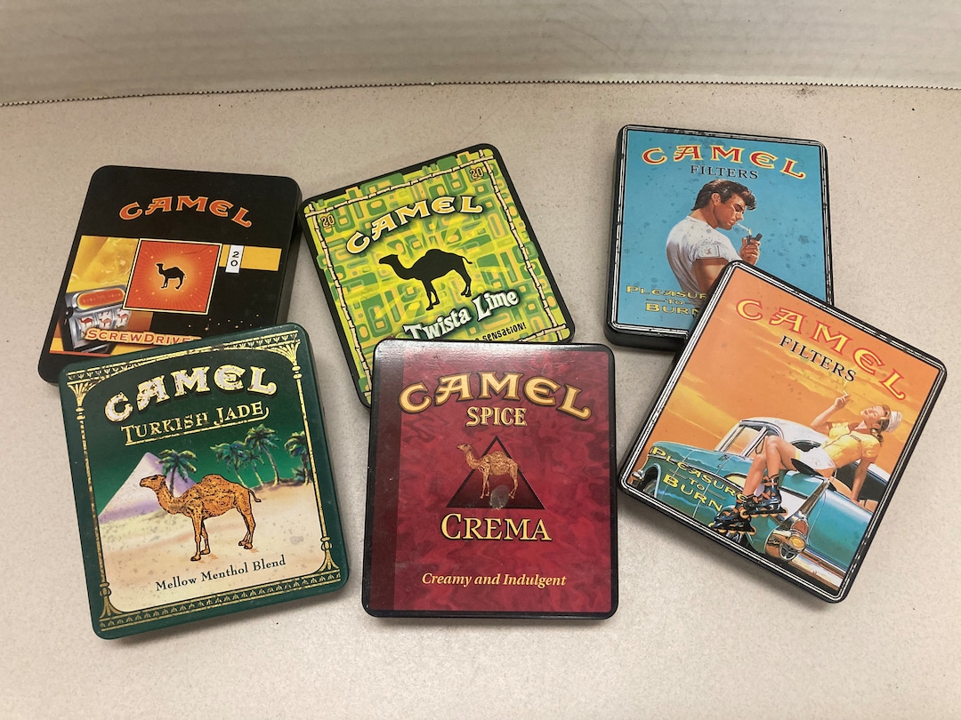 Vintage Camel Tin Metal Holders set of Six - Etsy