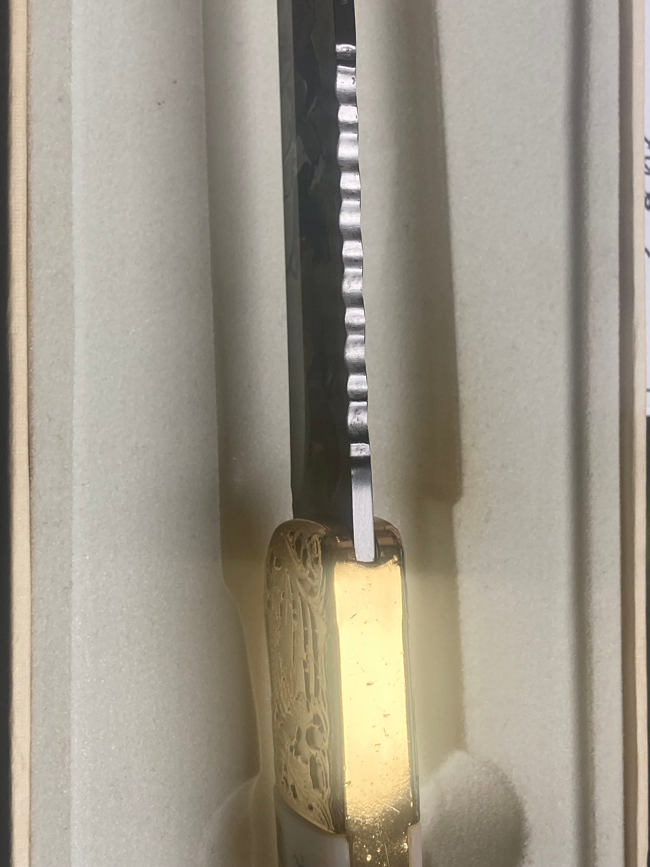 1960s Vintage Brass & Stainless-steel Knife / Ship Imprint on the Brass ...