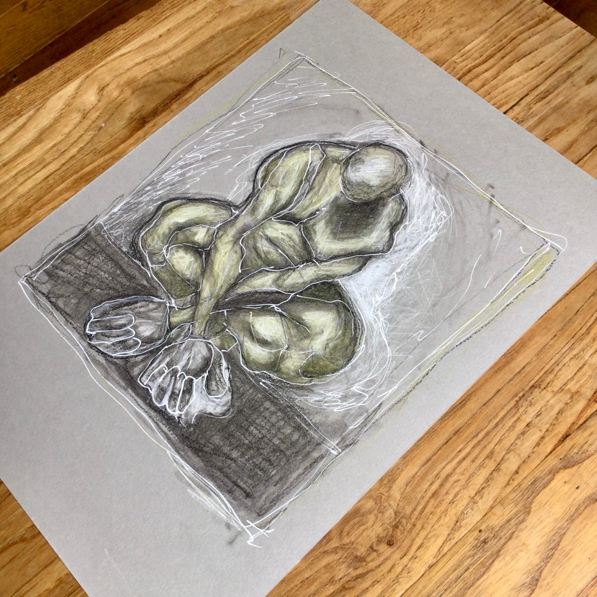 Original Charcoal Male Figure Drawing. Expressive Abstract - Etsy