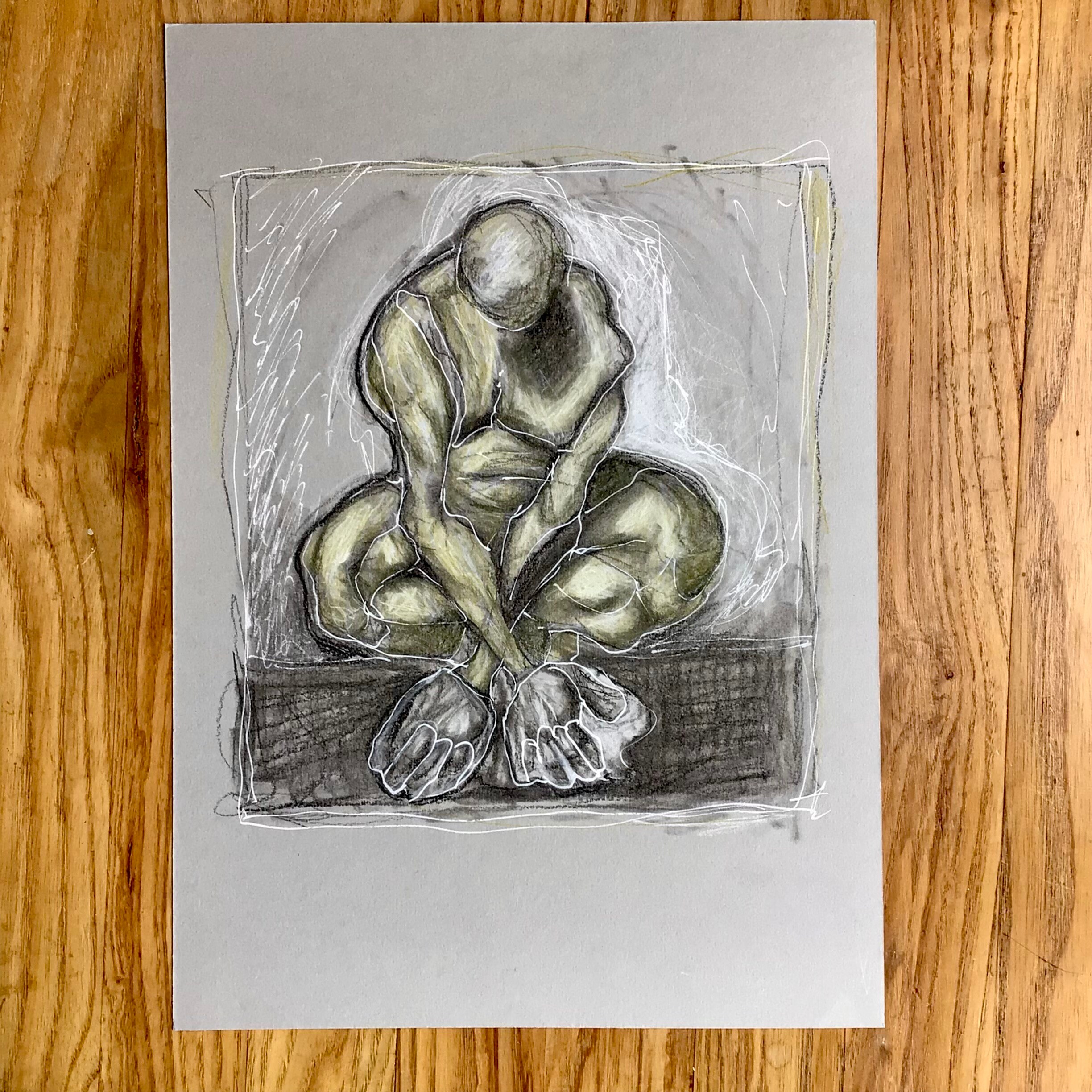 Original Charcoal Male Figure Drawing. Expressive Abstract - Etsy