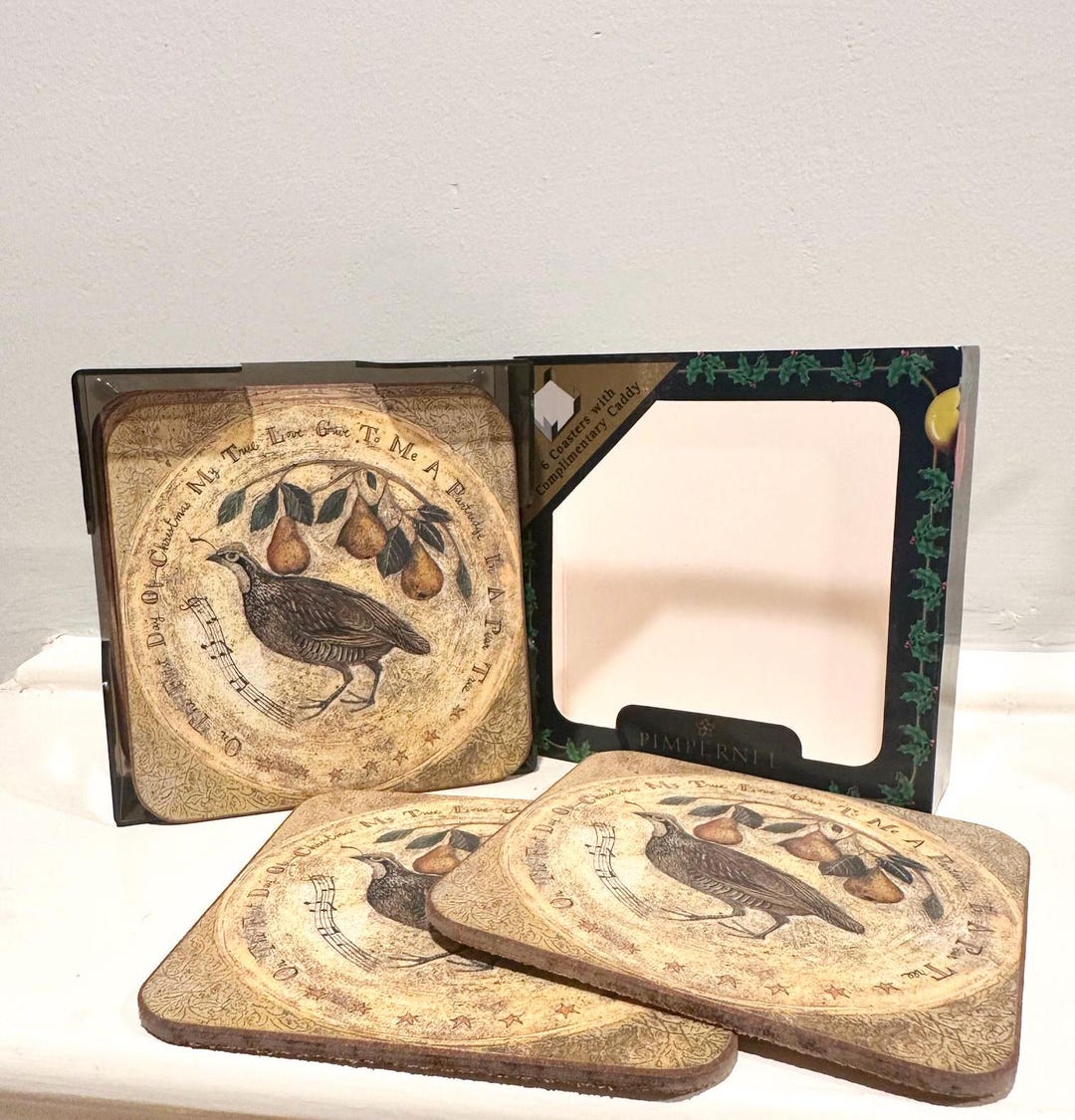Vintage, Pimpernel Partridge in a Pear Tree, Christmas Coasters - Etsy