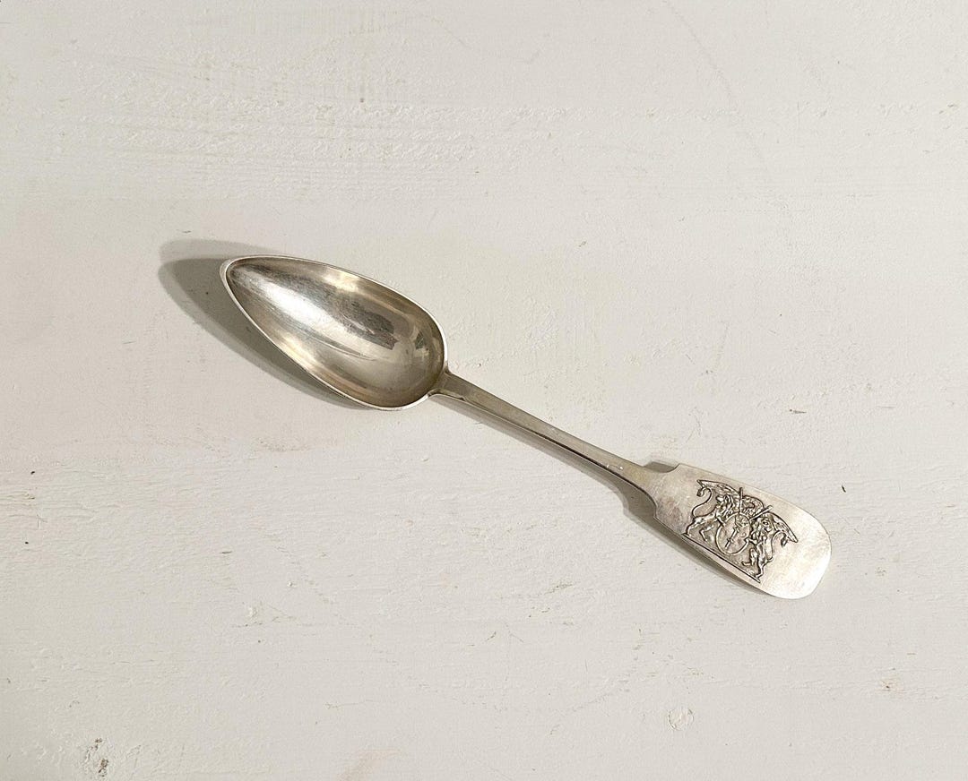Antique Silver Serving Spoon, German, 1860s - Etsy