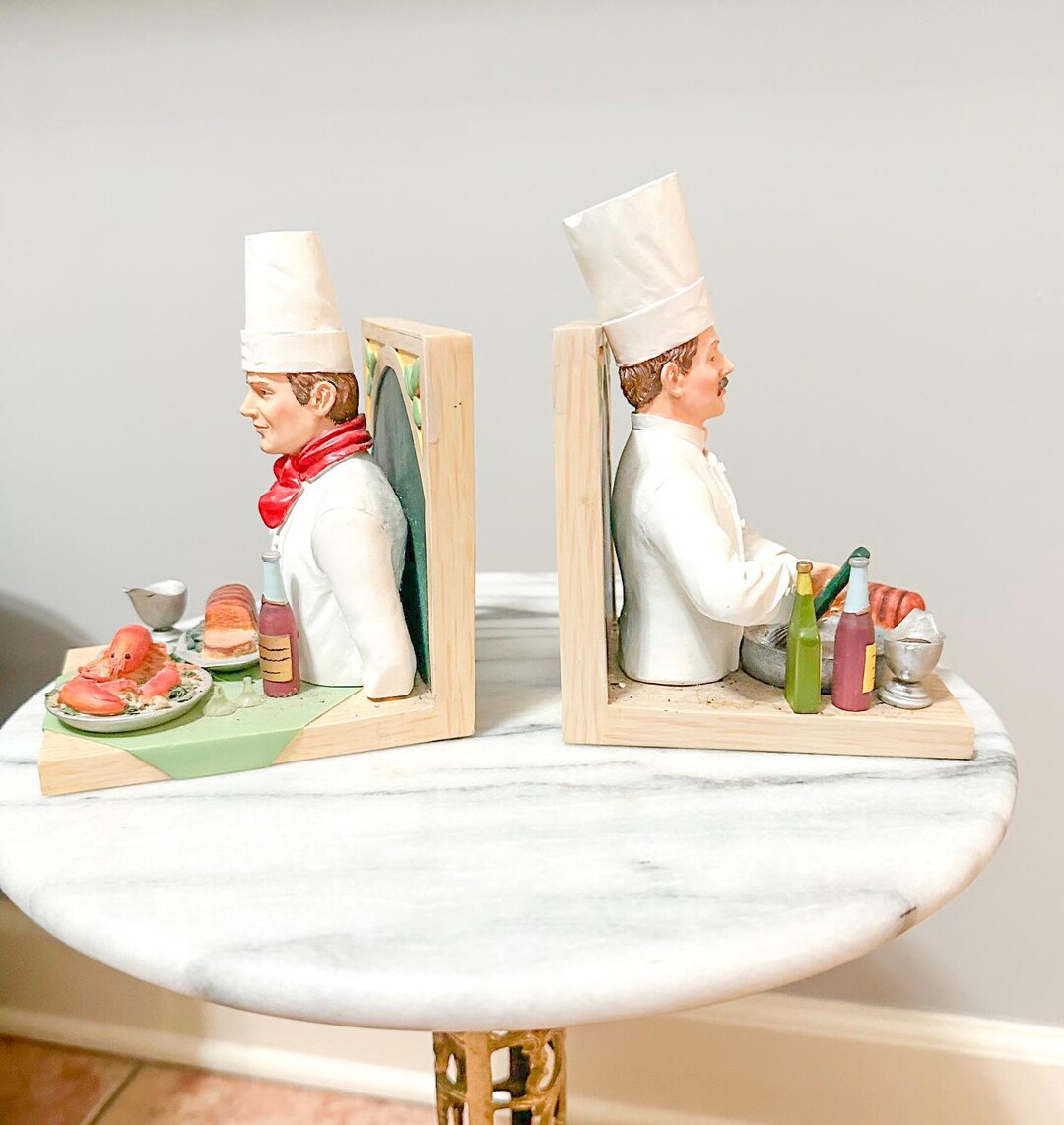 Vintage Chef Bookends, Career Figurine by Vanmark, 1990s - Etsy