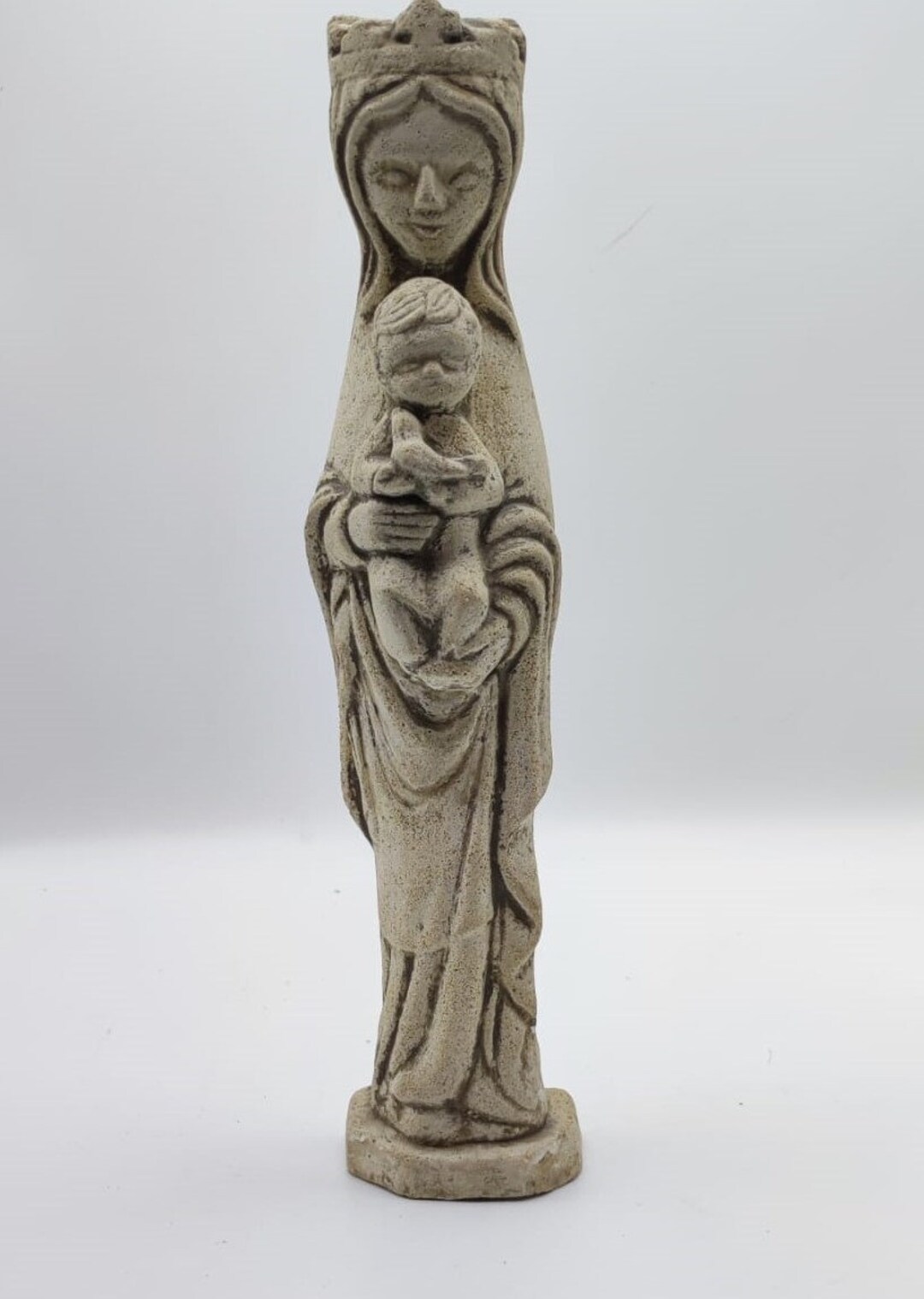 Small Vintage Pumice Stone Statuette Representing the Virgin and Child ...