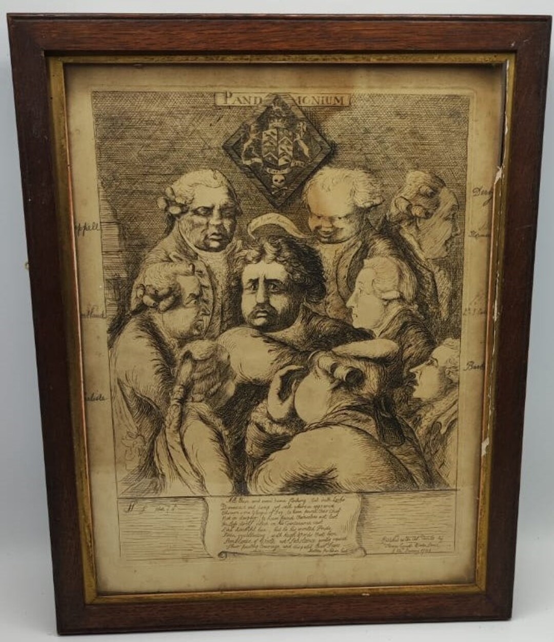 Very Old Drawing "pandemonium" Published as the Act Directs by Thomas ...