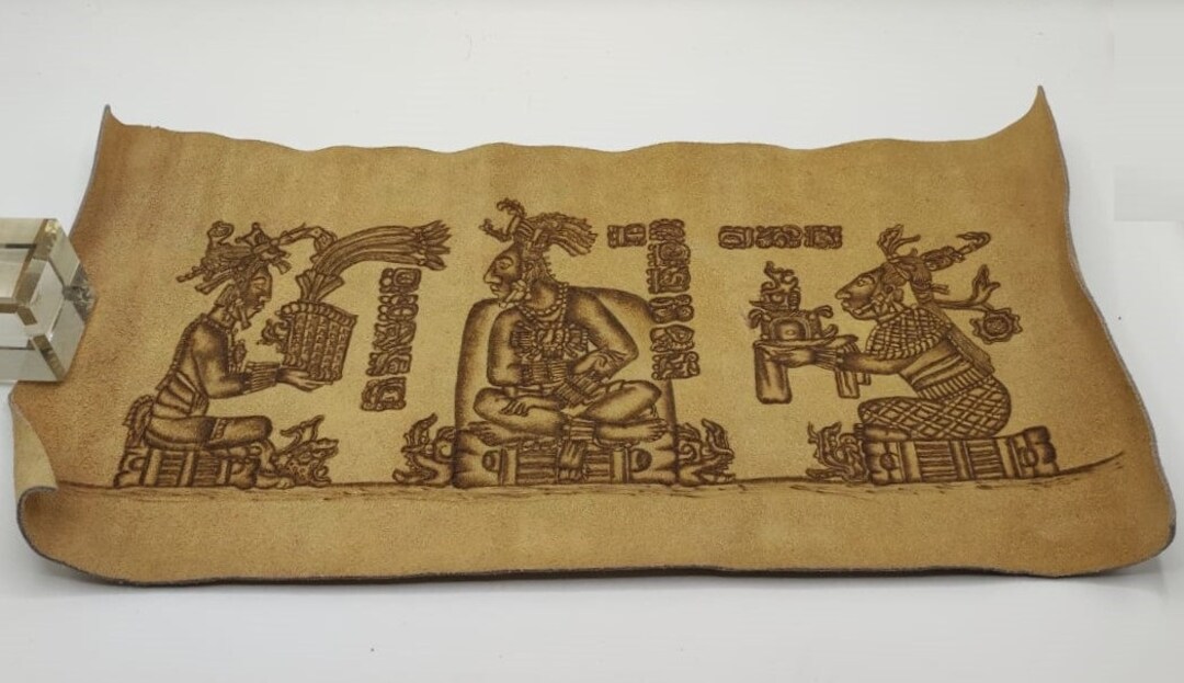 Leather Scroll With Aztec Engravings - Etsy