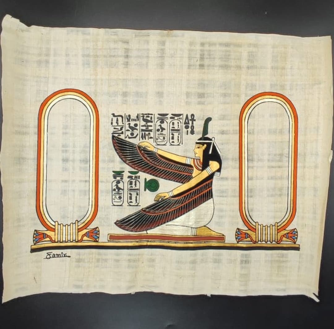 Original Signed Papyrus Made in Egypt Depicting Isis - Etsy