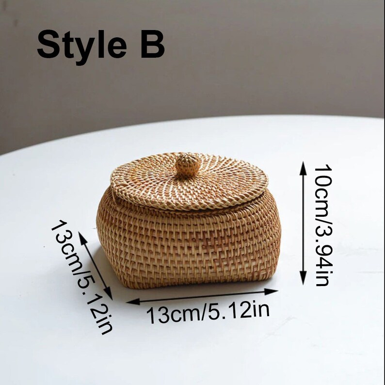 Wicker Rattan Box With Lid Rattan Basket Woven Basket - Etsy