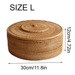 Round Rattan Storage Boxes With Lid, Wicke Rattan Basket, Woven Basket ...