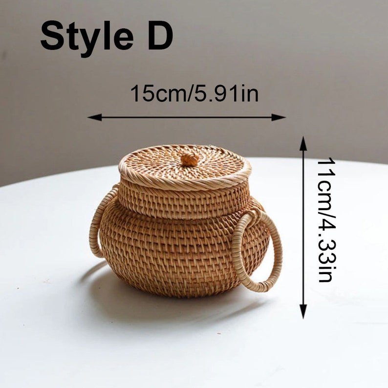 Wicker Rattan Box With Lid Rattan Basket Woven Basket - Etsy