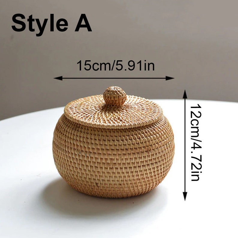 Wicker Rattan Box With Lid Rattan Basket Woven Basket - Etsy