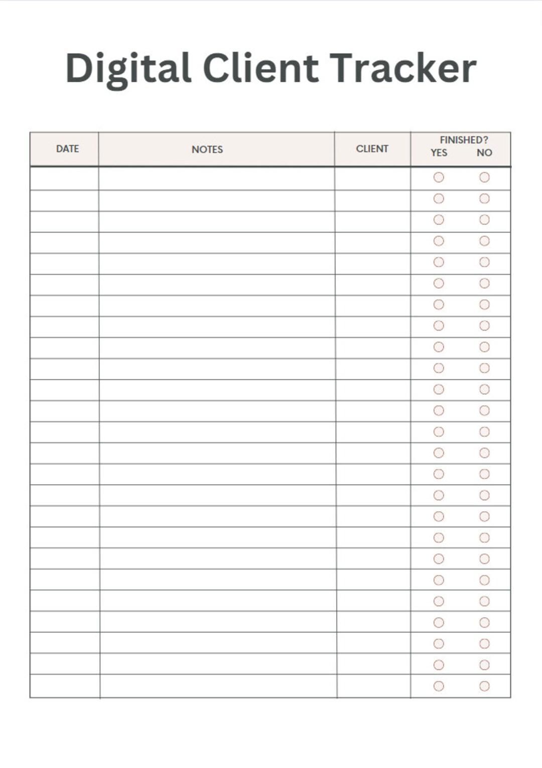 Digital Client Tracker for Making up on Your Client Tasks - Etsy