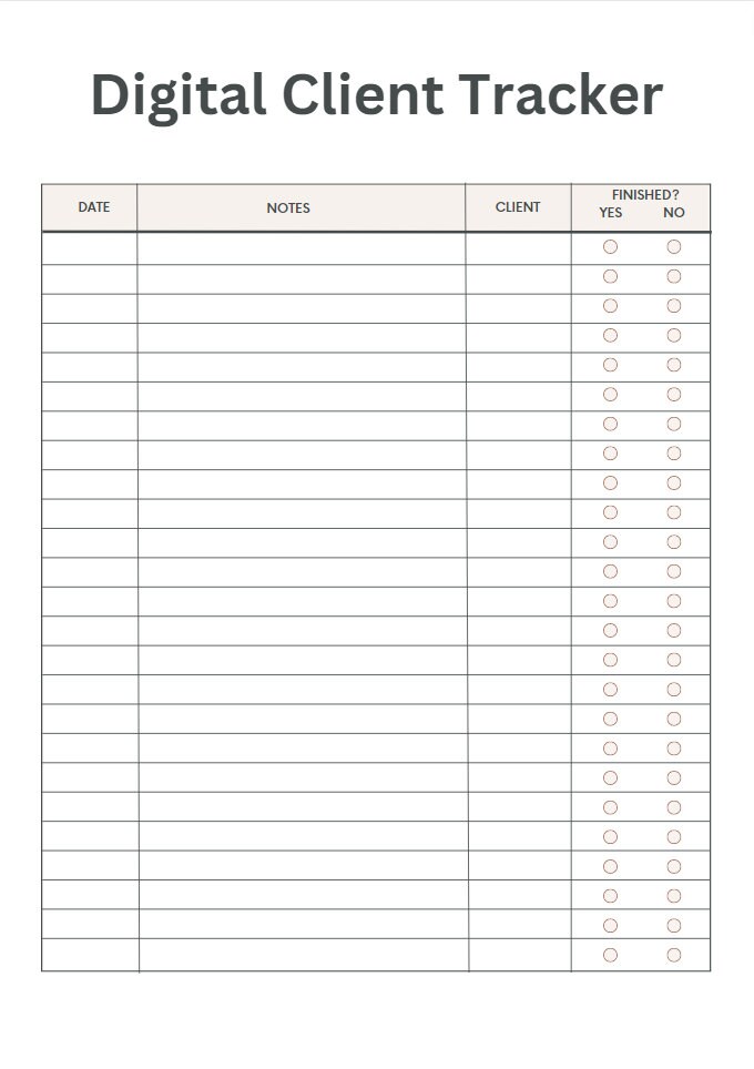 Digital Client Tracker for Making up on Your Client Tasks - Etsy