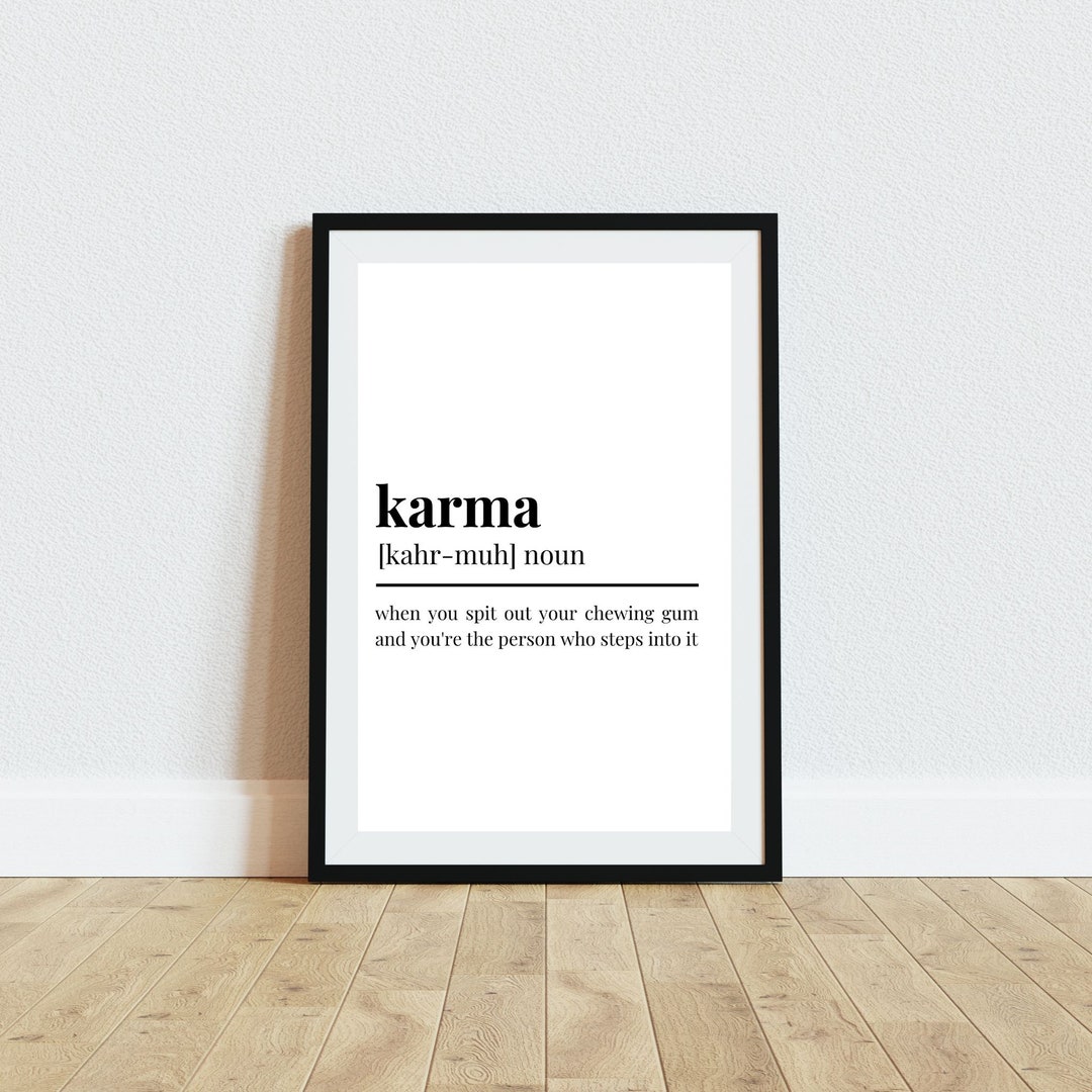 Karma Definition Print, Modern Typography Printable Wall Art ...