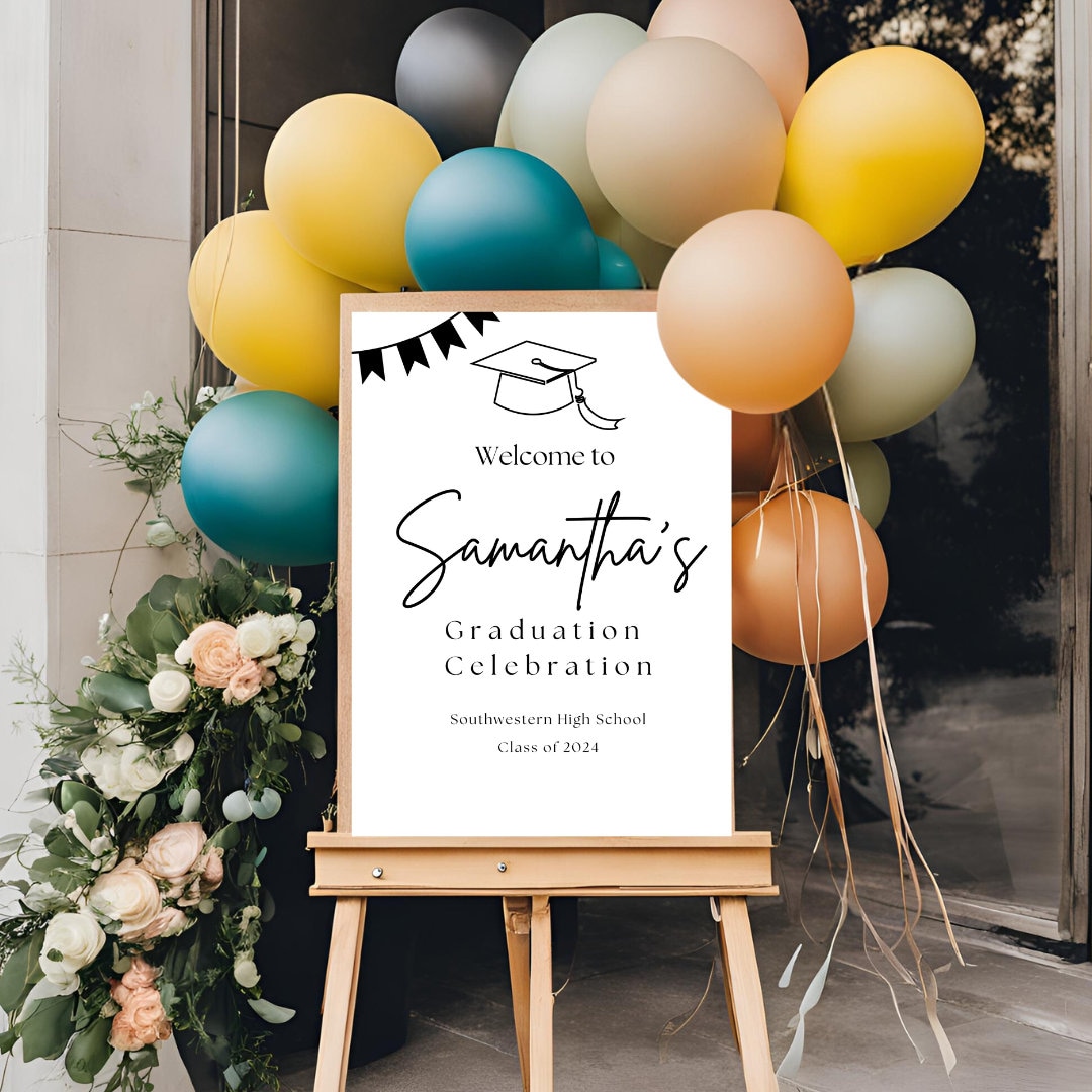 Graduation Party Welcome Sign - Graduation Celebration Sign, Graduation ...