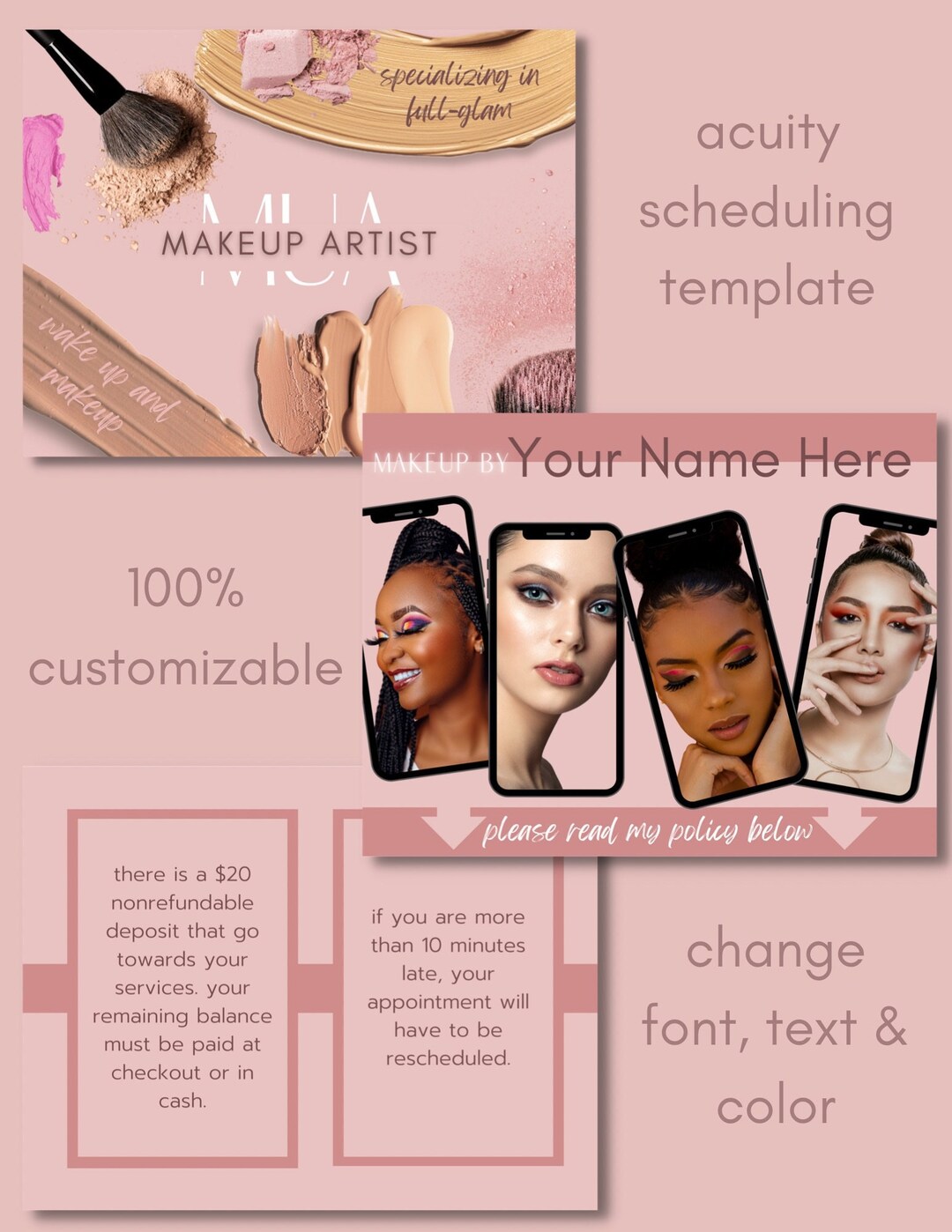 Makeup Artist Acuity Template - Etsy