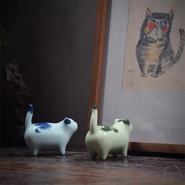 Ceramic Cat Decor - Etsy