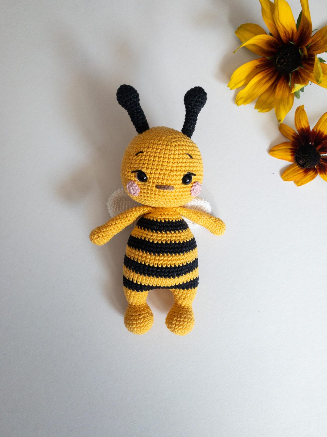 Lilly the Bee Plush Toy - Handmade Stuffed Bee | Crochet Bee Doll ...