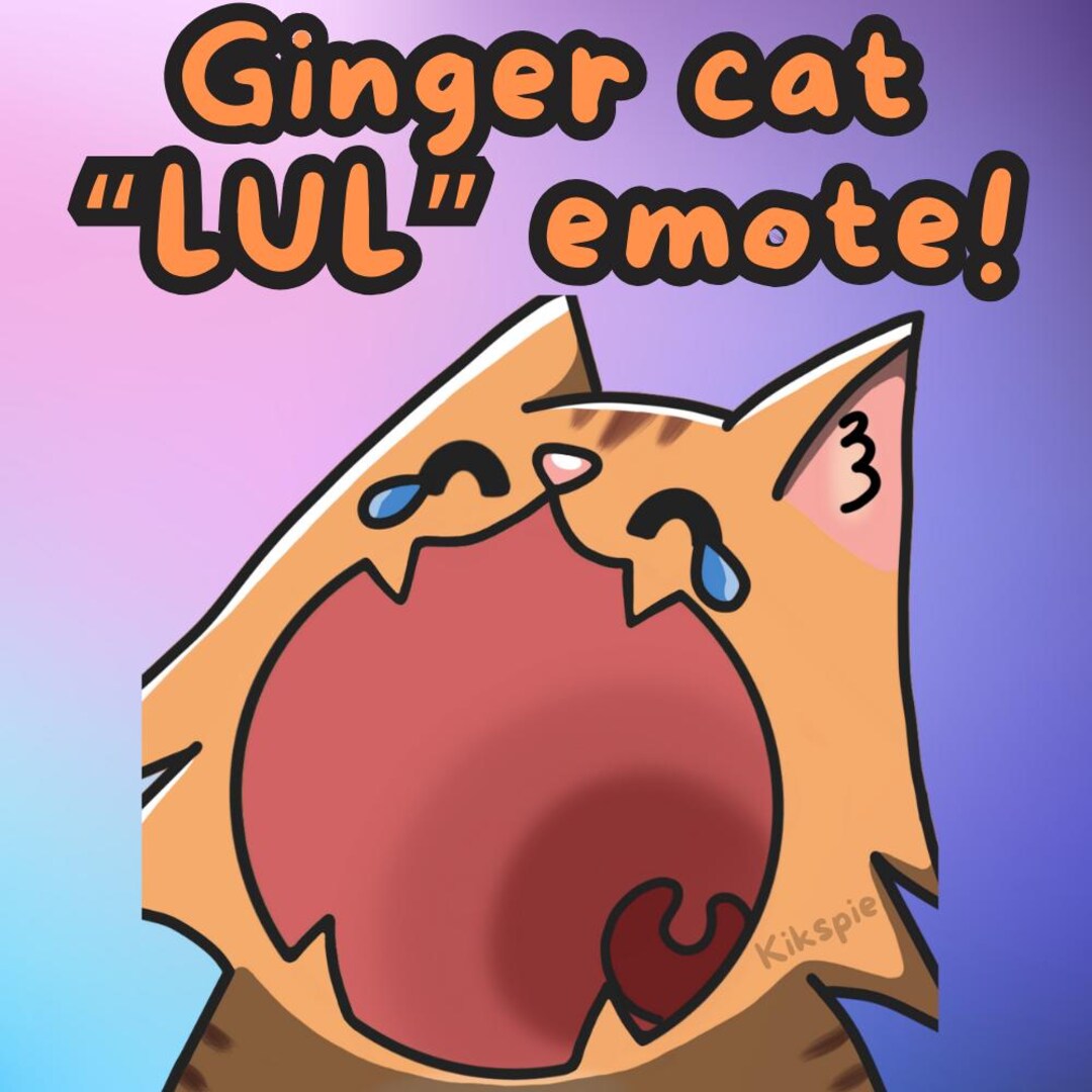 Ginger Cat "lul" Emote for Twitch Discord | Orange Kitty | OMEGALUL ...