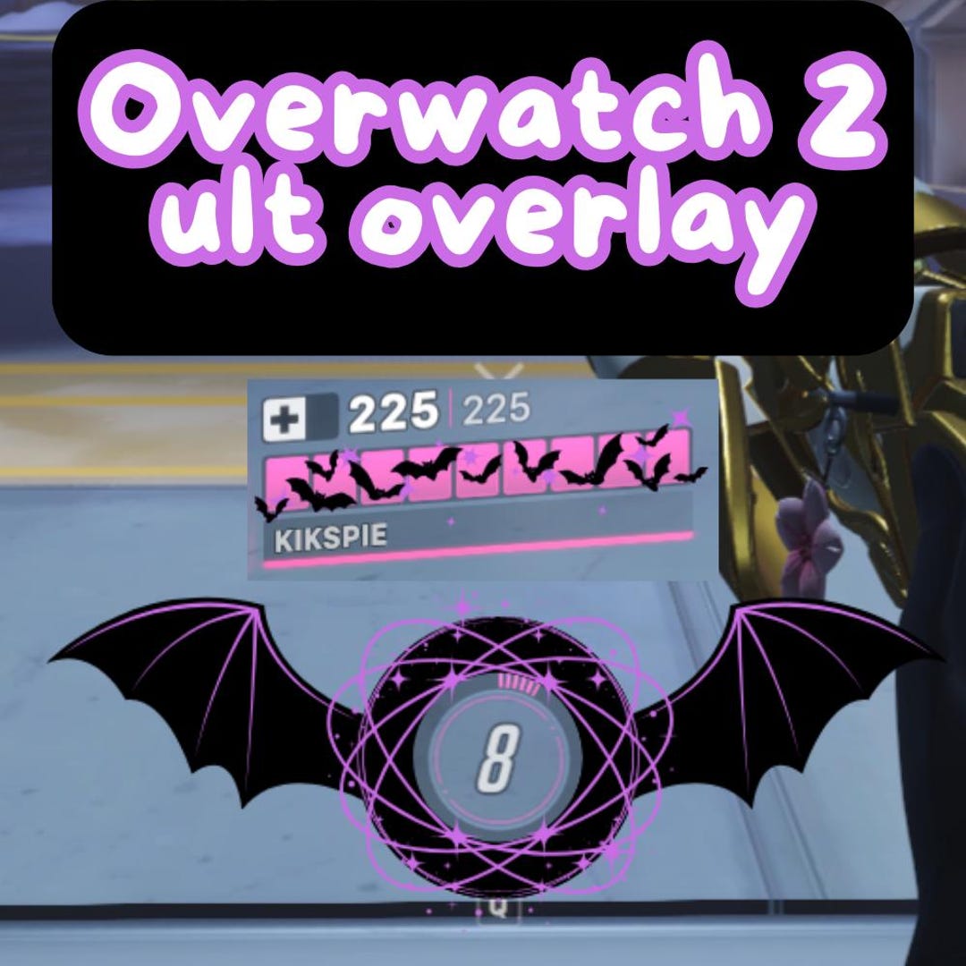Purple Bat Wing Goth Ult & Healthbar Overlay | Overwatch 2 | Gothic ...