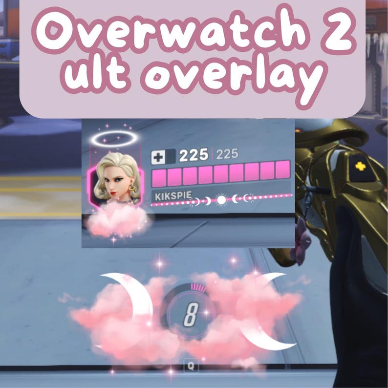Pink Moon Cloud Cute Ult & Healthbar/portrait Overlay | Overwatch 2 ...