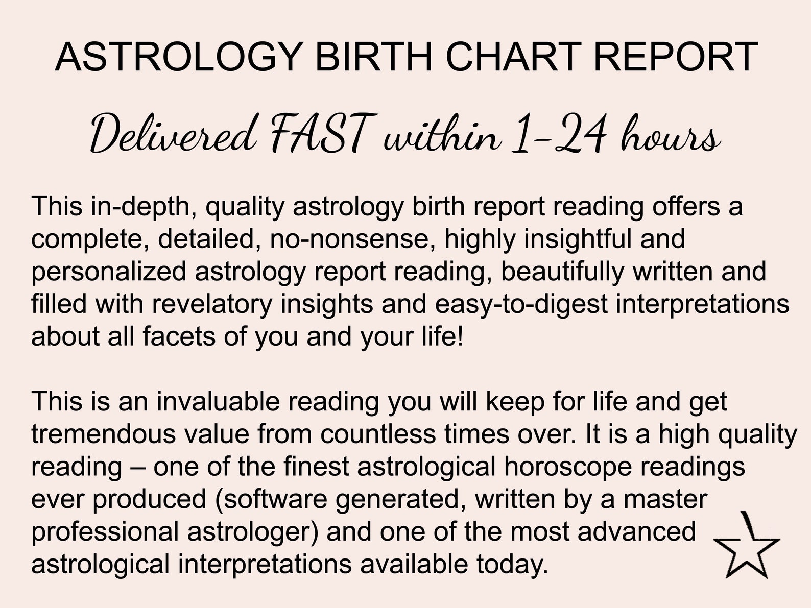 Astrology Reading Birth Chart Report 1 Year Forecast 12 - Etsy
