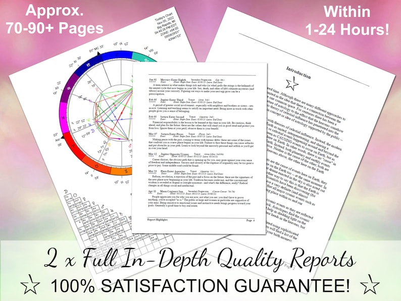 Astrology Reading Birth Chart Report 1 Year Forecast 12 - Etsy