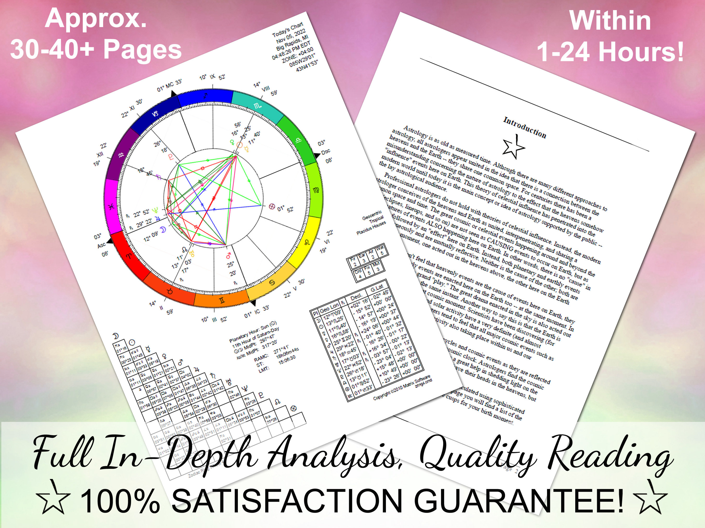 Astrology Reading Birth Chart Report Natal Chart Reading - Etsy