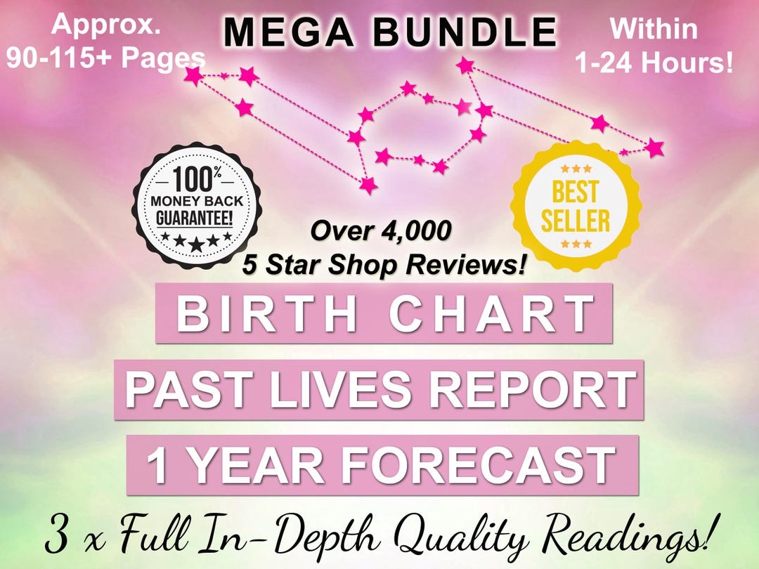 Birth Chart + 1 Year Forecast + Past Lives Report Astrology Readings ...