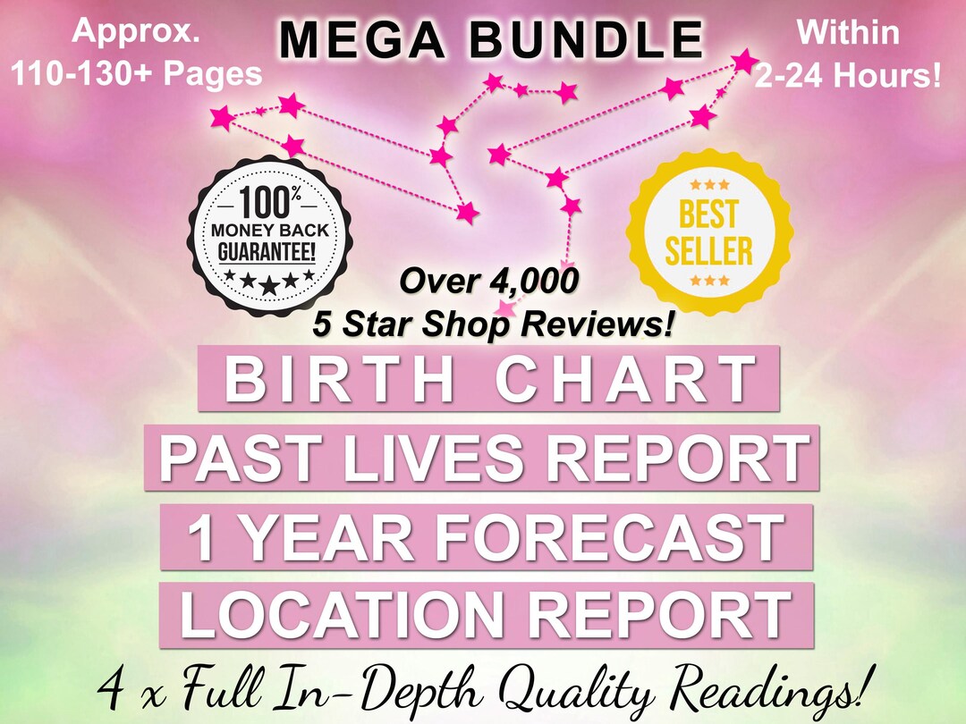 Astrology Birth Chart + 1 Year Forecast + Past Lives Report + Location ...