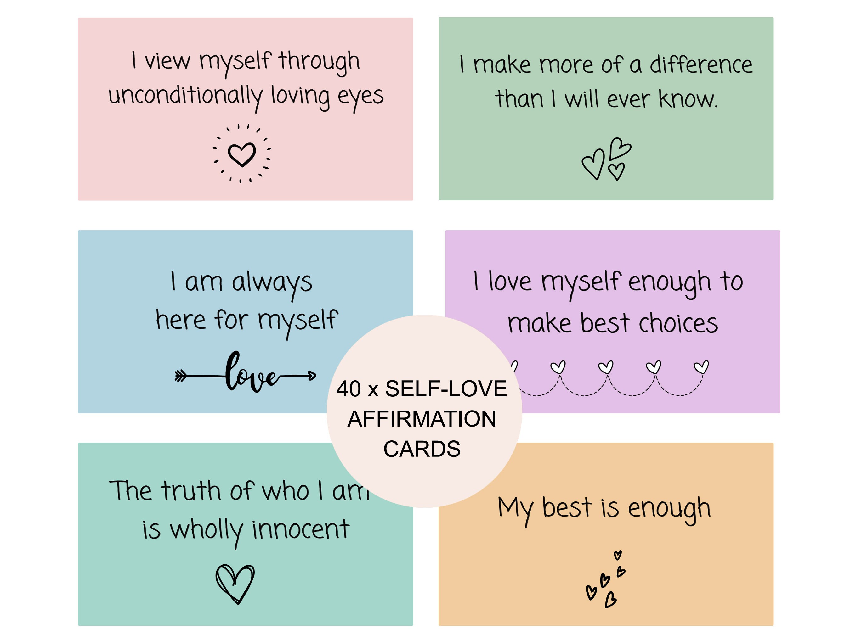 Self Love Kit Affirmation Cards Self Care Mental Health - Etsy