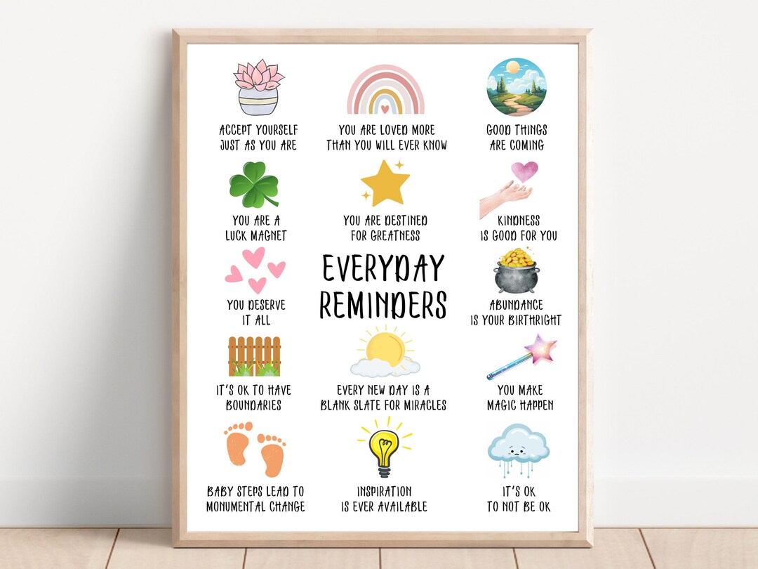Inspiring Positive Mental Health Art Print Poster, Mindfulness ...