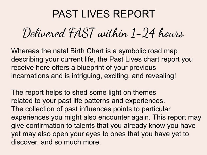 Birth Chart 1 Year Forecast Past Lives Report Astrology - Etsy
